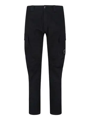 C.P. COMPANY Stretch Cotton Cargo Trousers - Black