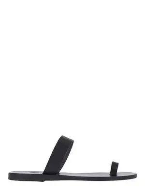 ANCIENT GREEKS SANDALS Leather Flat Sandals - Black