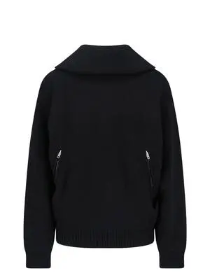 Balenciaga Cotton Sweater With Shawl Collar - Black