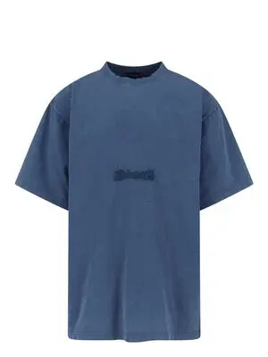 Balenciaga Cotton-blend T-shirt With Stretch - Blue