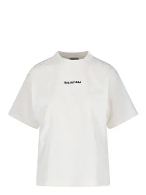 Balenciaga Crewneck Cotton T-shirt - White