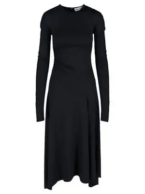 Victoria Beckham Fitted Stretch Midi Dress - Black