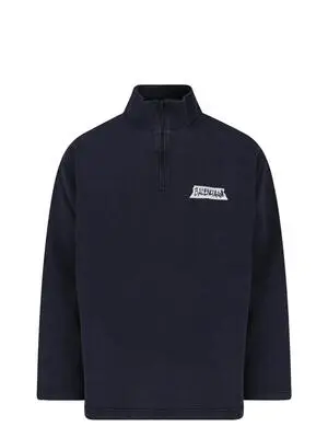 Balenciaga Cotton Half-zip Sweatshirt - Black