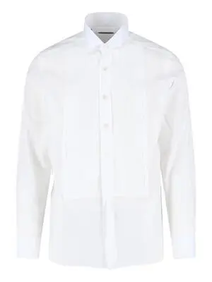 TOM FORD Pleated Bib Dress Shirt - White