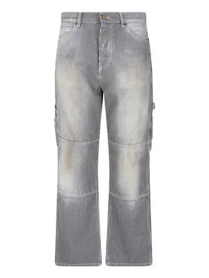 CULTURA Striped Denim Jeans - Blue