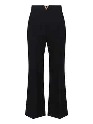 Valentino Garavani 100% Virgin Wool Trousers - Black