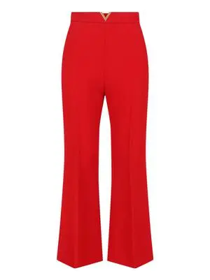 Valentino Garavani 100% Virgin Wool Trousers - Red