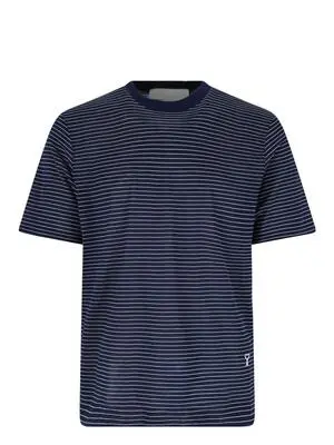 AMI Paris 100% Cotton Jersey T-shirt - Blue