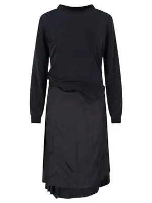 MAISON MARGIELA Maison Margiela Draped Mock Neck Midi Dress Black