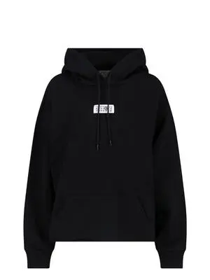 MAISON MARGIELA Cotton Logo Patch Hoodie - Black