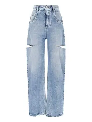 MAISON MARGIELA Maison Margiela High-Waist Wide-Leg Cutout Jeans Blue