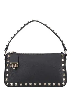 Valentino Garavani Italian Leather Handbag With Stud Embellishments - Black