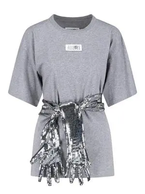 MAISON MARGIELA Metallic-trim Cotton Jersey T-shirt - Grey