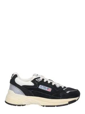 AUTRY Leather Low-top Sneakers With Mesh Lining - Black