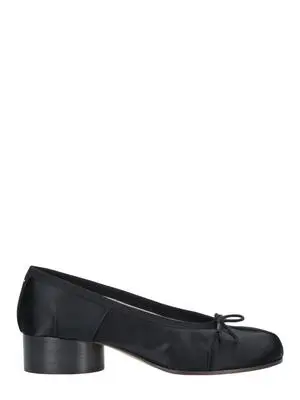 MAISON MARGIELA Cotton-blend And Leather Ballerina Shoes - Black