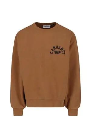 Carhartt Work In Progress CARHARTT WIP Workwear-Inspired Cotton Blend Crewneck Sweater Brown