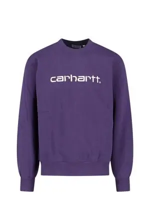 Carhartt Work In Progress Logo Crewneck Sweatshirt - Violet