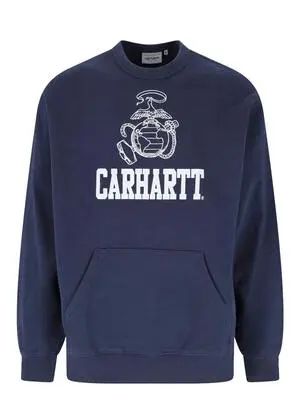 Carhartt Work In Progress 100% Cotton Crewneck Sweater With Pocket Detail - Blue