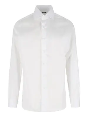 BARBA NAPOLI Barba Napoli Lightweight Natural Cotton Shirt For Men White