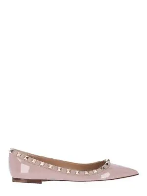 Valentino Garavani Studded Pointed Toe Ballet Flat - Pink