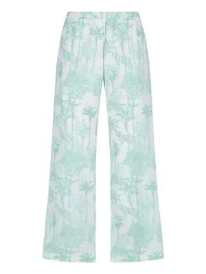 MC2 SAINT BARTH Printed Wide Leg Trousers - Green