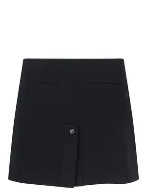 COURREGES Sculpted Mini Skirt With Button Detail - Black