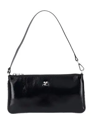 COURREGES Varnished Cow Leather Bag - Black