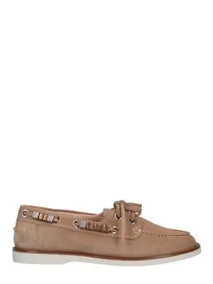 Pinko Light Natural Leather Flat Shoes - Beige