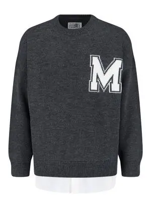 MAISON MARGIELA M" Patch Pullover Sweater - Grey