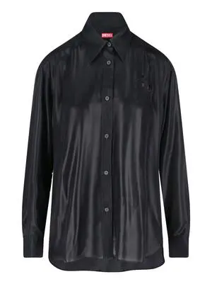 DIESEL® Button-up Polyester Shirt - Black