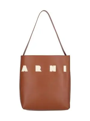 Marni Calf Leather Mini Bag With Brass Hardware - Brown