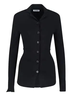 JIL SANDER Button-up Silk-blend Shirt - Black