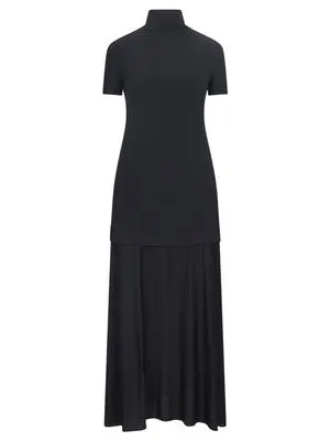 JIL SANDER High Neck Midi Dress - Black