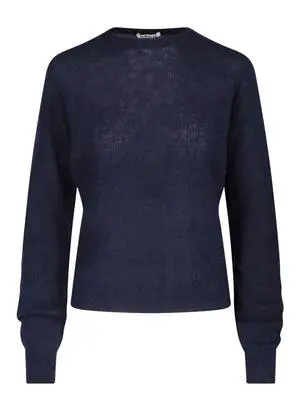 Auralee Alpaca Blend Knit Sweater - Blue