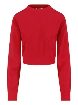 Auralee Luxury Cotton-wool-silk Crew Neck Sweater - Red