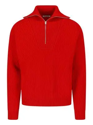 JIL SANDER 100% Wool Sweater - Red