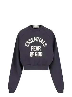 Fear Of God FEAR OF GOD ESSENTIALS Cropped Graphic Sweatshirt Black