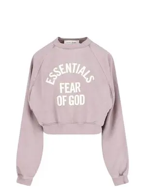 Fear Of God FEAR OF GOD ESSENTIALS Cropped Graphic Sweatshirt Violet