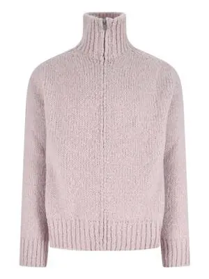 JIL SANDER Mohair-alpaca Zip-up Sweater - Pink