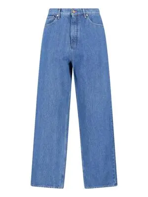 JIL SANDER 100% Cotton Denim Jeans - Blue