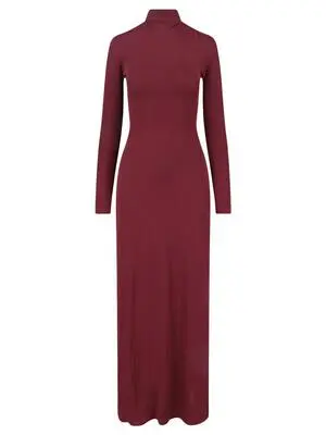 Alaïa High Neck Maxi Dress In 100% Viscose - Red
