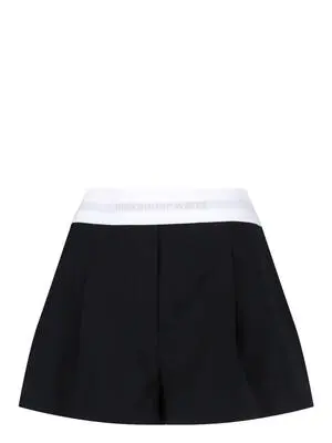 ALEXANDER WANG ALEXANDER WANG Logo Waist Pleated Mini Skirt