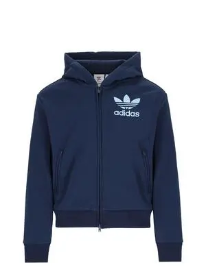 ADIDAS ORIGINALS BY WALES BONNER Full-zip Hooded Sweatshirt With Embroidered Logo - Blue