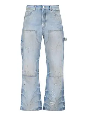 Amiri Distressed Carpenter Jeans - Light Blue
