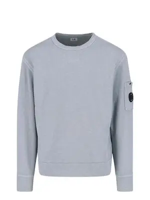 C.P. COMPANY 100% Cotton Sweatshirt With Half Zip - Blue
