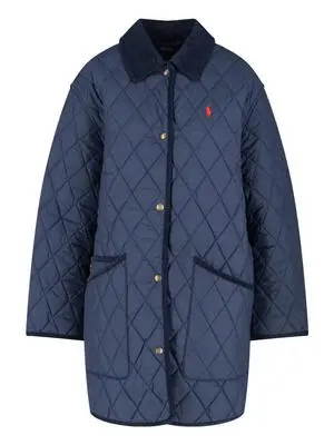 Polo Ralph Lauren Quilted Jacket With Embroidered Logo - Blue