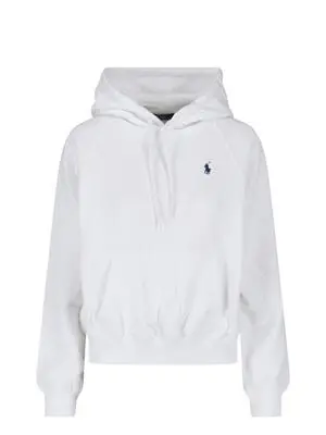 Polo Ralph Lauren Cropped Pullover Hoodie - White