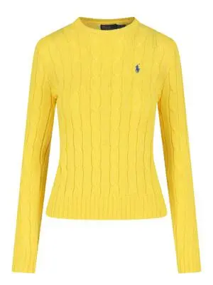 Polo Ralph Lauren Cable Knit Crewneck Sweater - Yellow