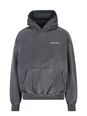 CULTURA Washed Oversized Hoodie - Grey
