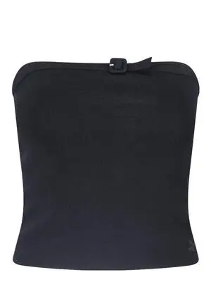 COURREGES Viscose-blend Cropped Top - Black